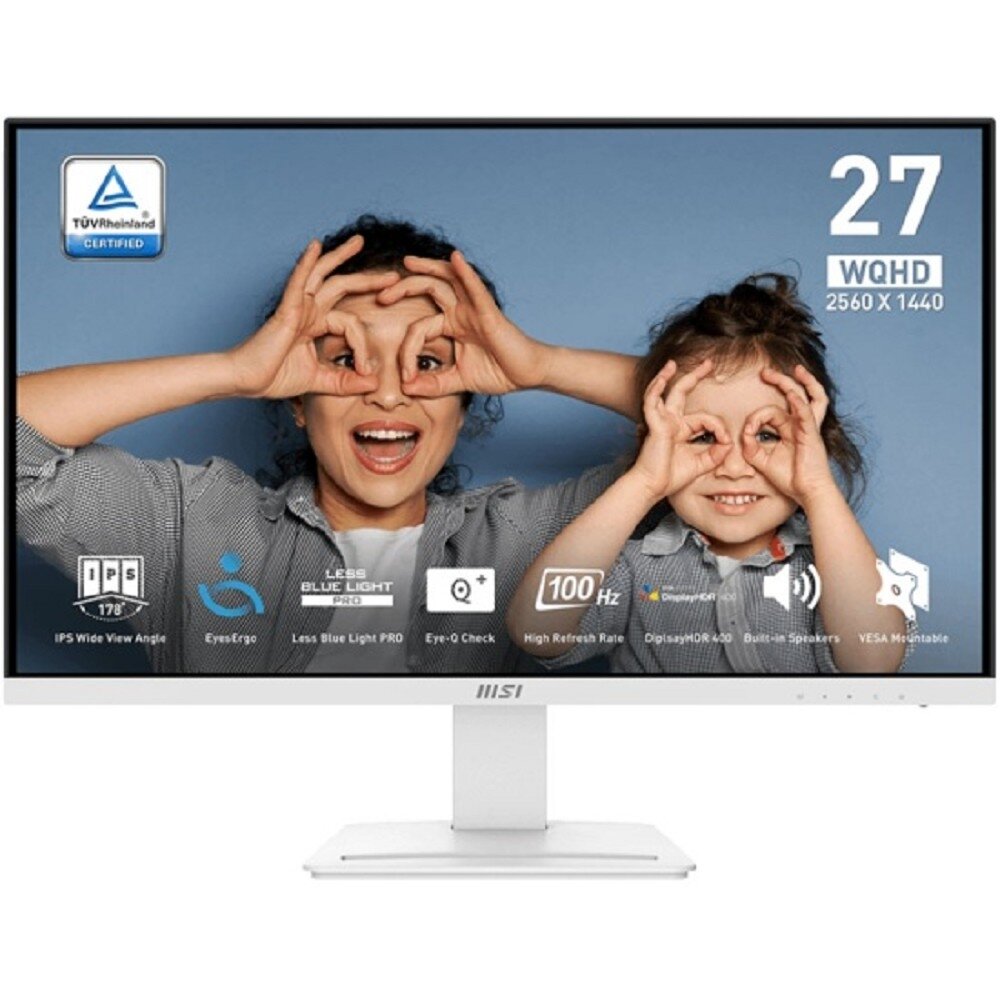 Монитор MSI PRO 27" MP273QW E2 белый IPS 2560x1440 100Hz 1ms 1300:1 400cd 178/178 2xHDMI DisplayPort Tilt VESA 9S6-3PB69H-054
