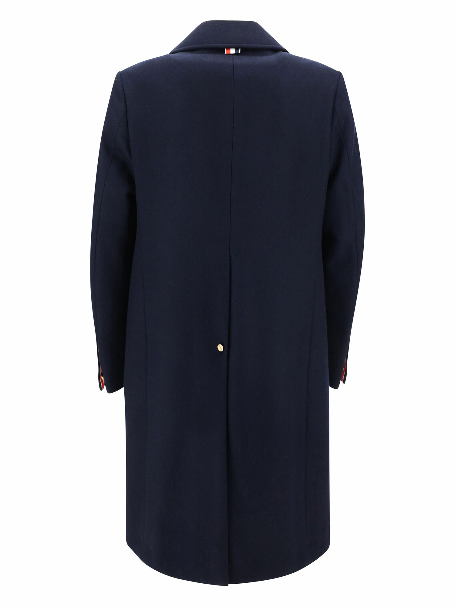 Пальто THOM BROWNE Classic Single-Breasted Melton Wool Overcoat, размер 44, синий — фото 1