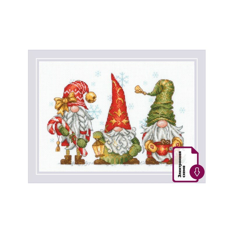 Набор для вышивания Риолис #2234 Веселые гномы, Счетный крест, 30 х 21 см