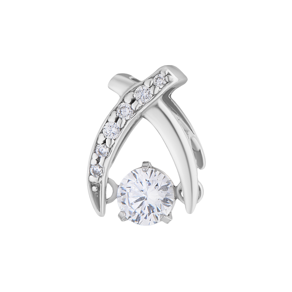 Подвеска, серебро, 925 проба, родирование, фианит