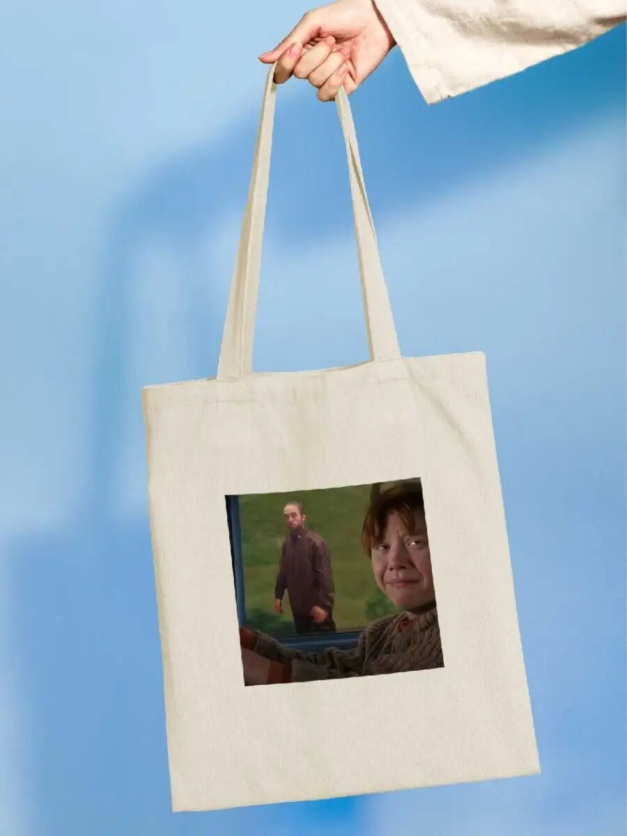 Сумка шоппер  с принтом мем Роберт Паттинсон