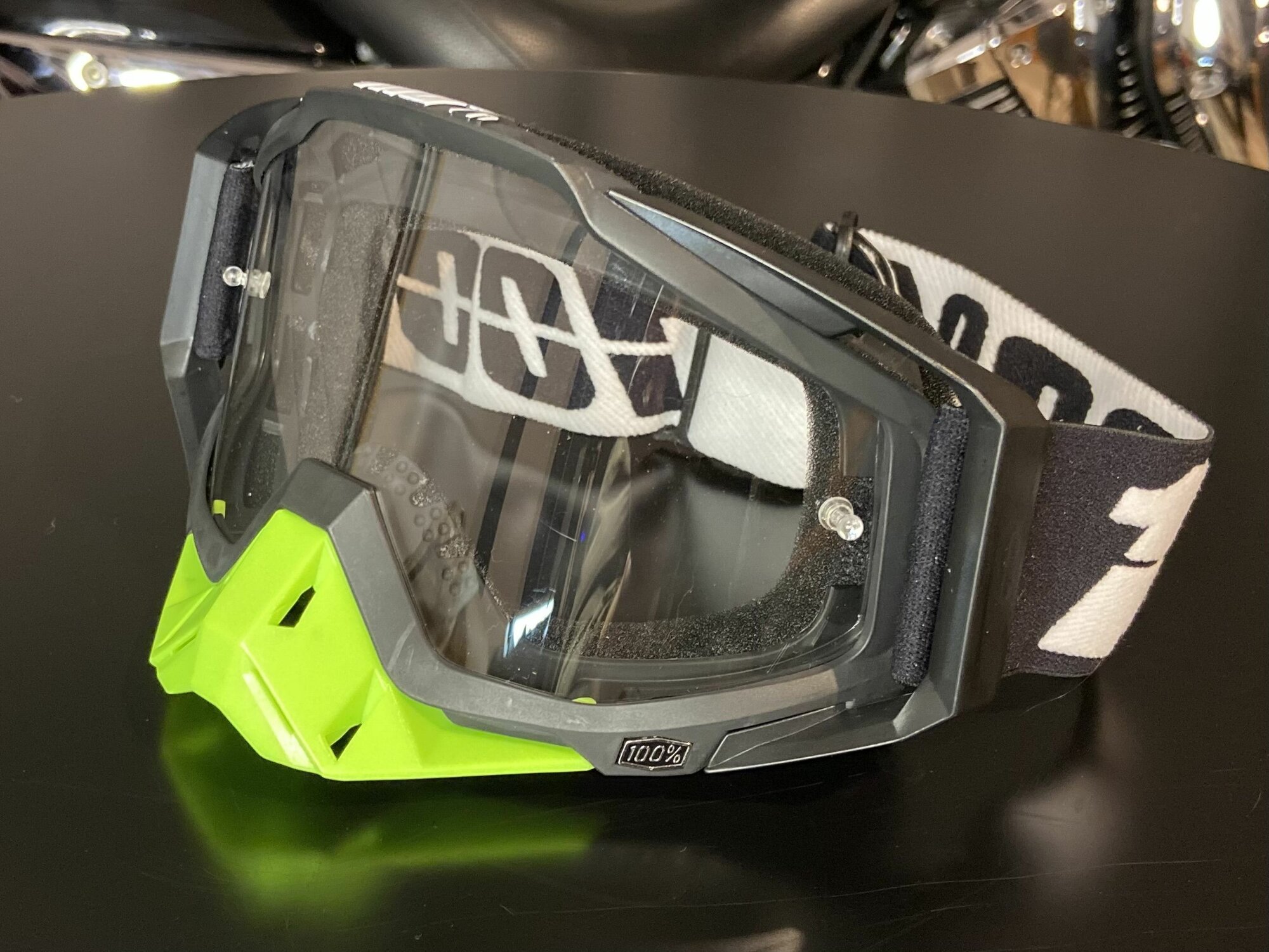 Кроссовые очки (маска) GXT MX100 для мотокросса, эндуро, ATV - черные, прозрачная линза