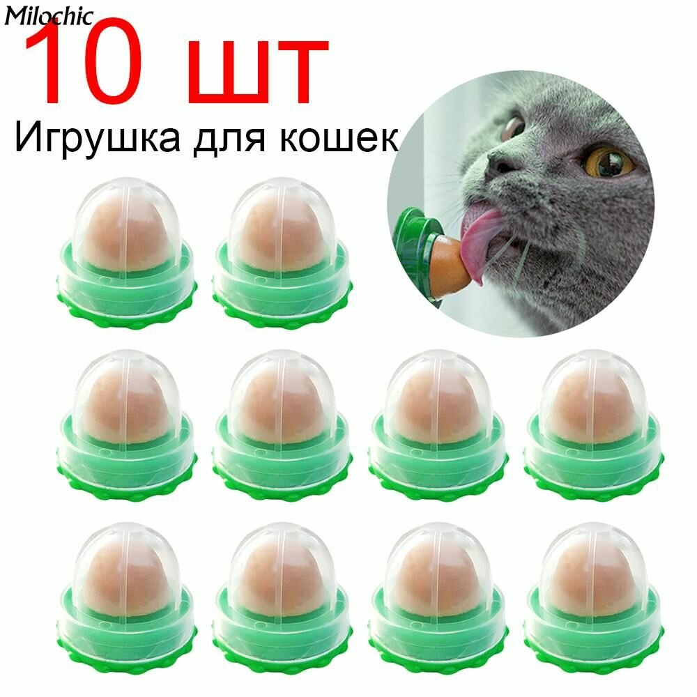 Игрушка-шарик с кошачьей мятой, Леденец для котов с витаминами, 10 шт