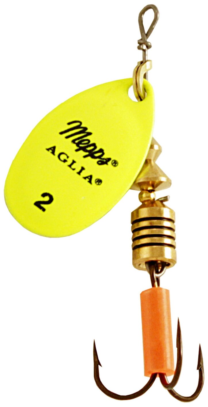 Вращающаяся Блесна Mepps Aglia Fluo №2, вес 4,5 гр, Chartreuse, af-2-ch, сделано во Франции.