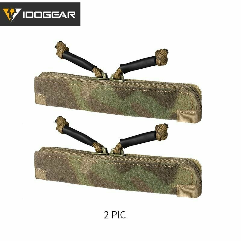 Подсумок IDOGEAR Вставка-полоска на молнии для жилета JPC2.0 Аксессуары карманов с крючками и петлями Двойные длиной 5.9 дюйма 2 упаковки 3943