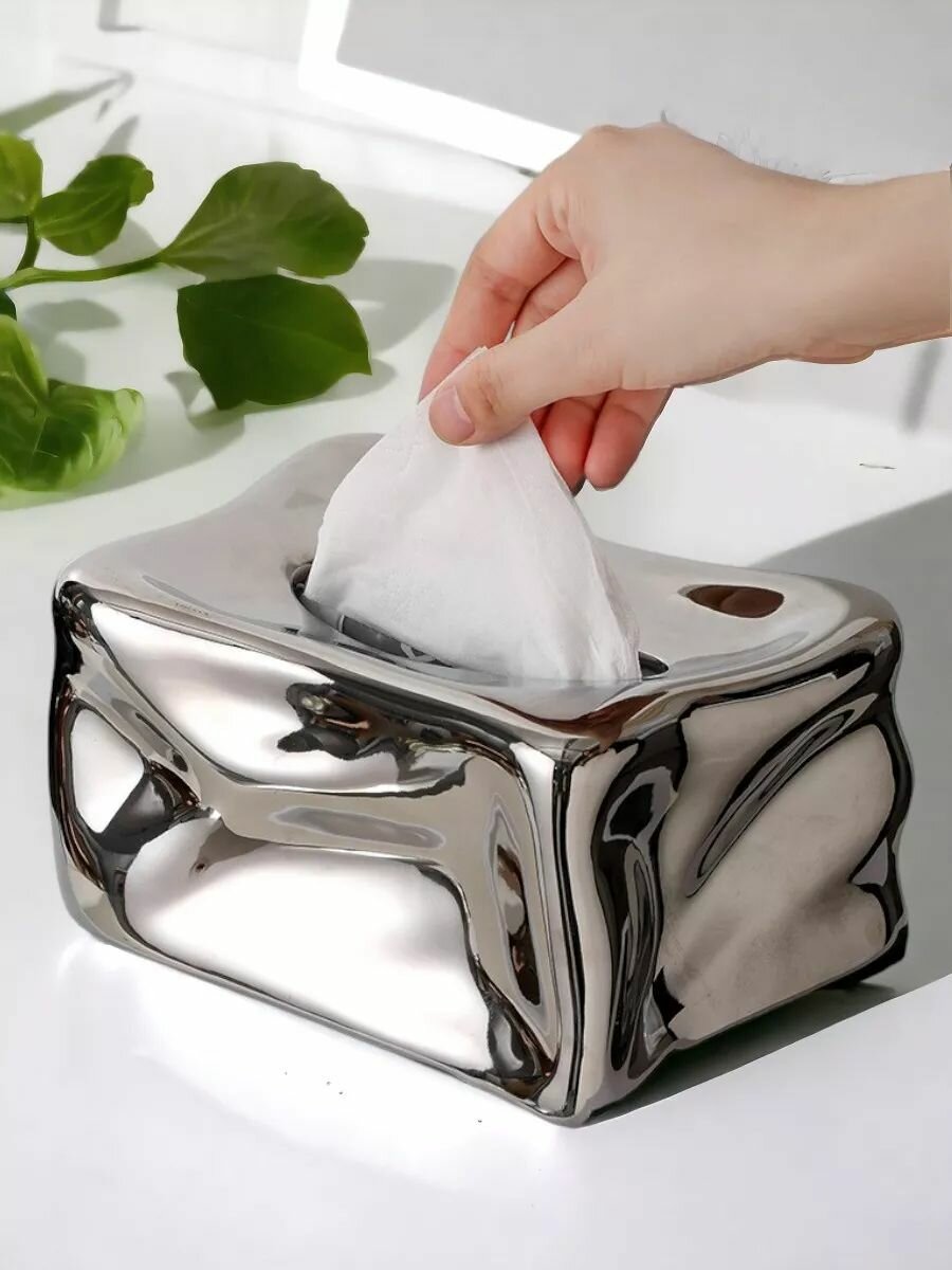 Салфетница керамическая, 16х12х9 см, серая, для диспенсеров 18x24 см