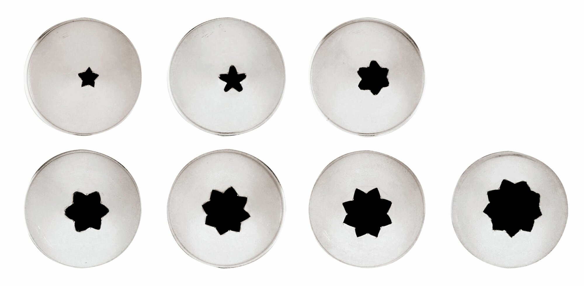 Набор насадок кондитерских Звезда, 7 штук, D основания 18 мм, нерж. сталь, Paderno.