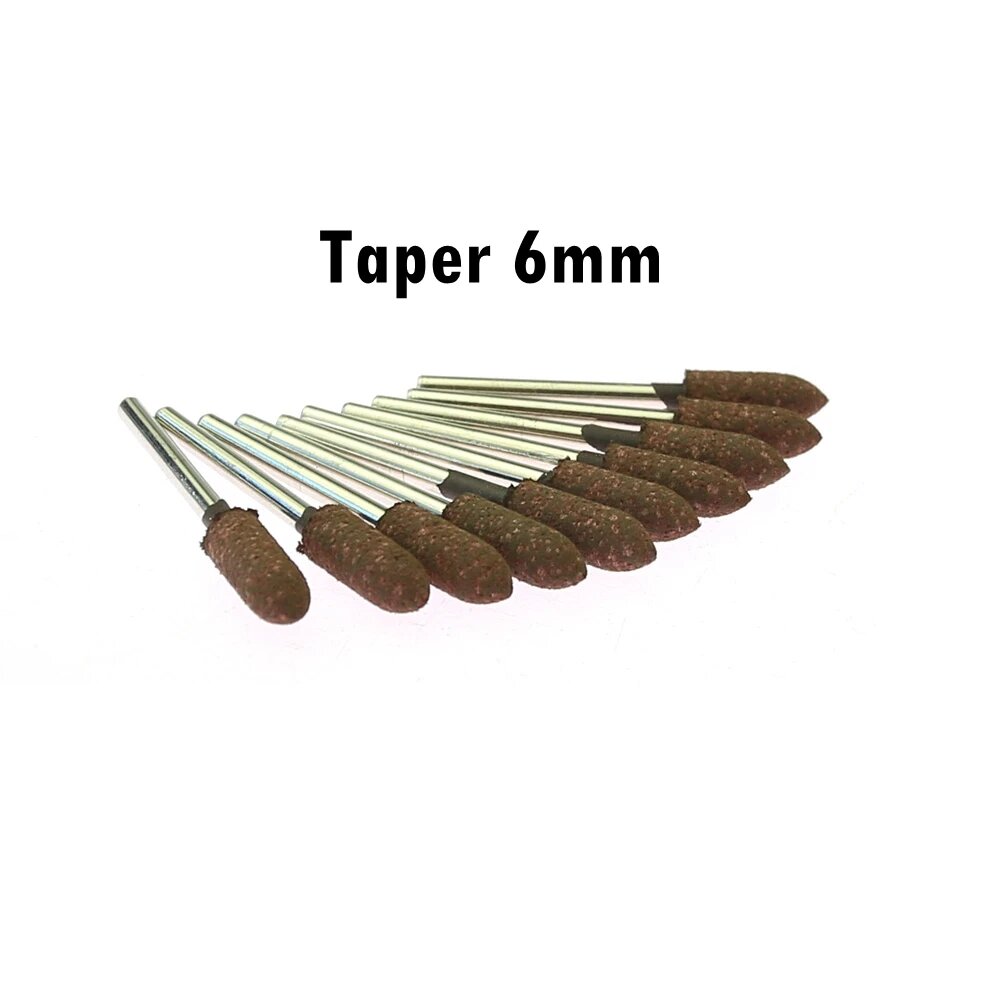 10 шт, резина с креплением на вал 3 мм и абразивной шлифовальной головкой для полировки пресс-форм, роторные электроинструменты SR 6mm Taper