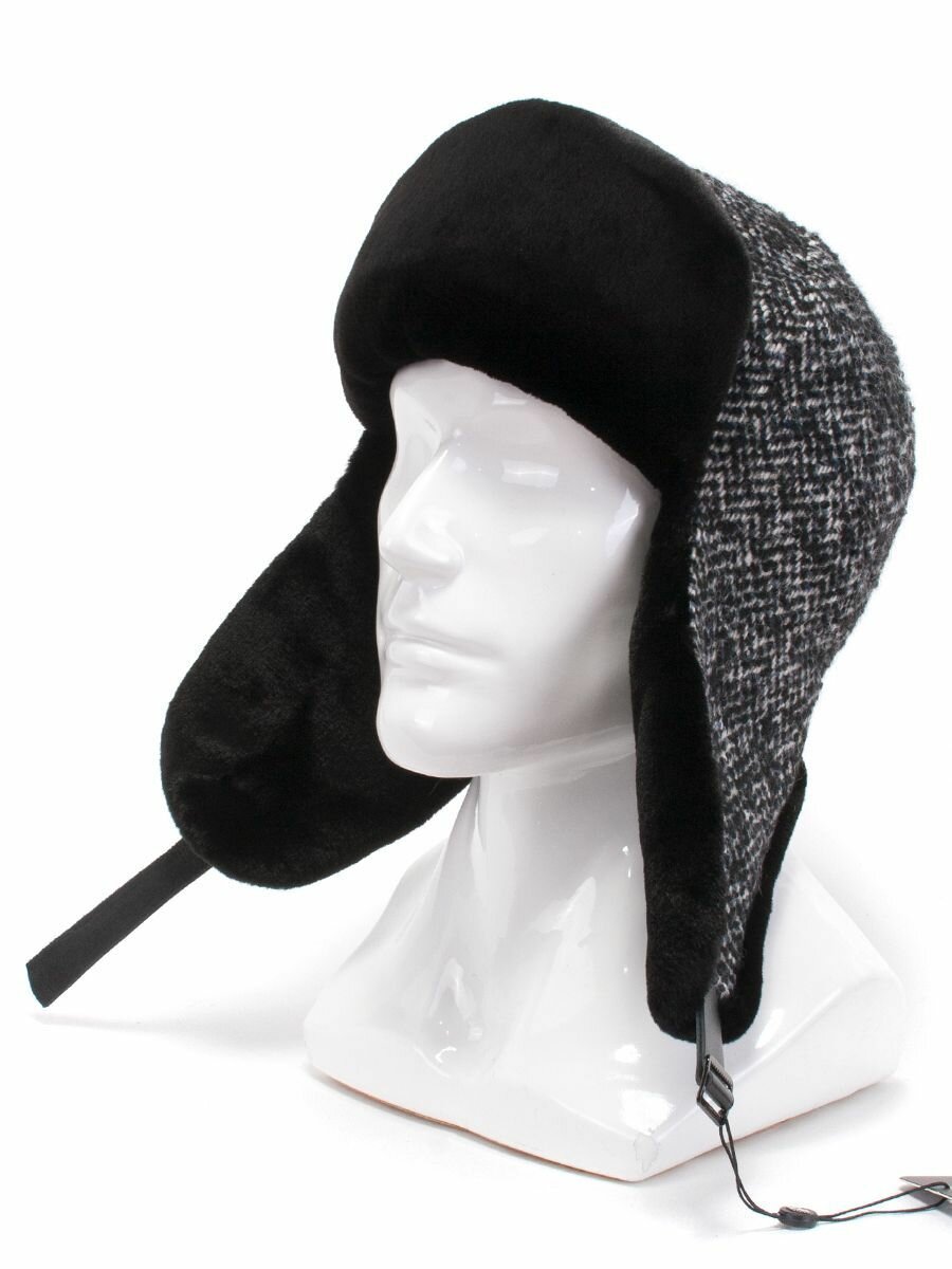 Шапка-ушанка ушанка из шерстяной ткани и меха для мужчин