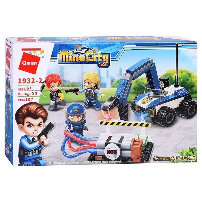Конструктор Qman Полицейский набор 107 дет 6+ 1932-2