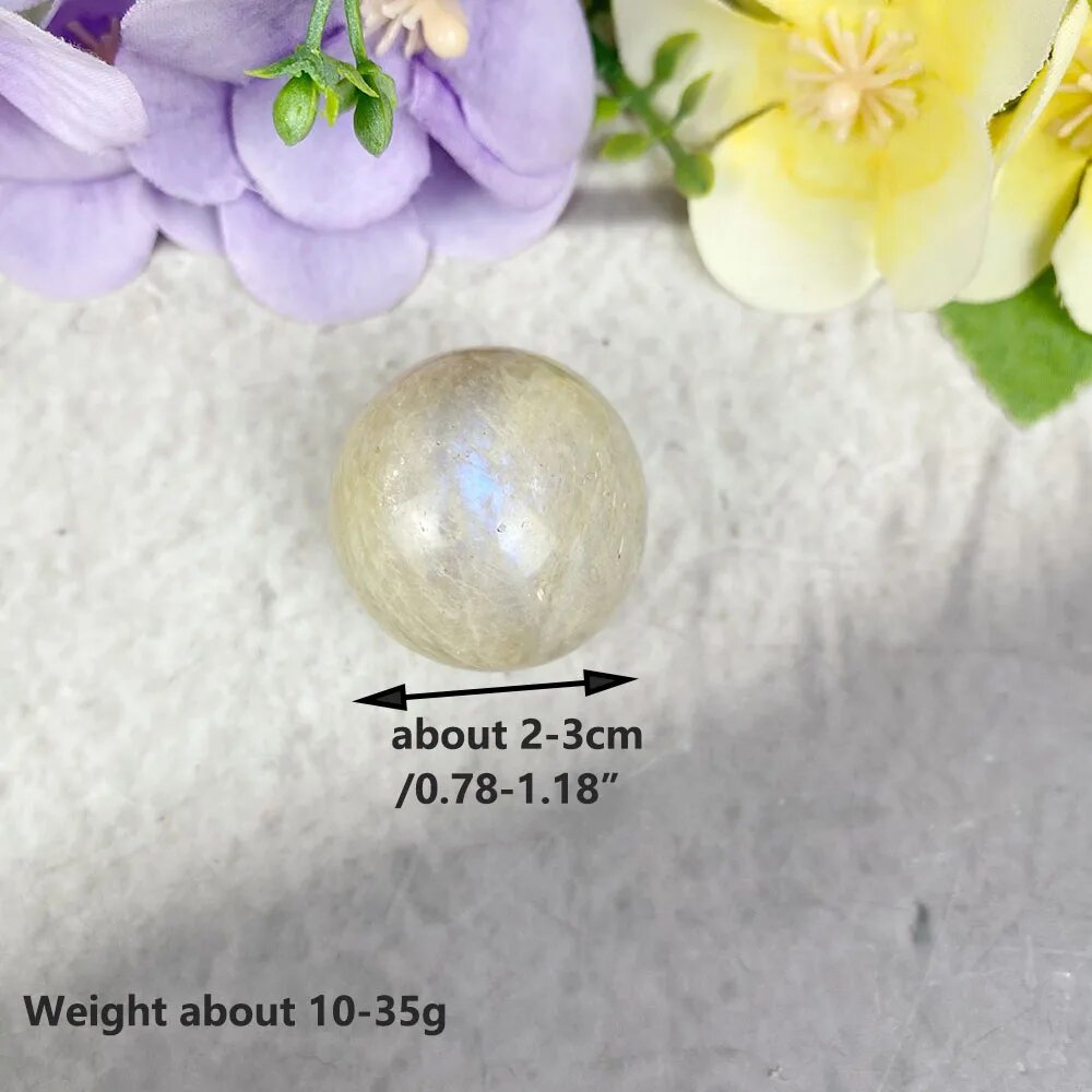 Синий лунный камень, шар из кристаллов для дома