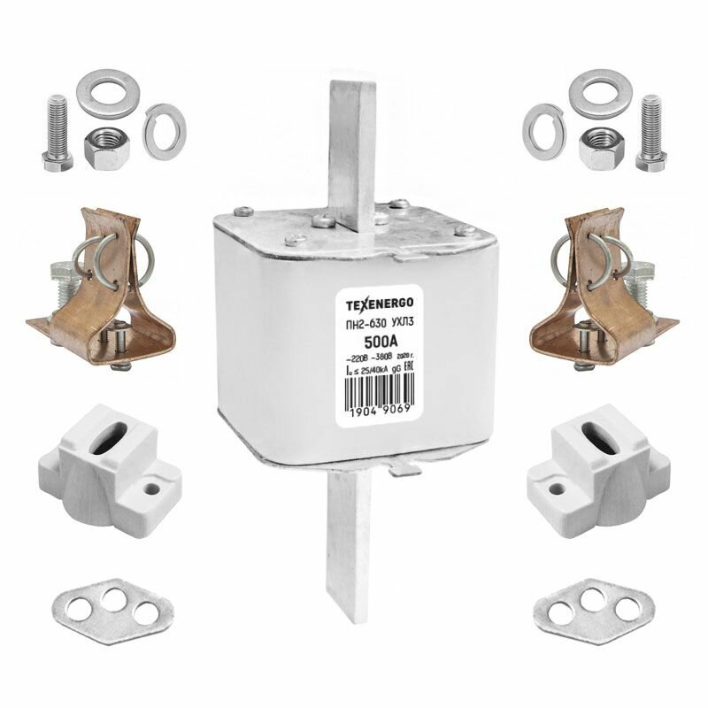 Предохранитель ПН2 400/400А в комплекте с контакт основанием (держателем) и крепежными деталями PLPN2-400-400