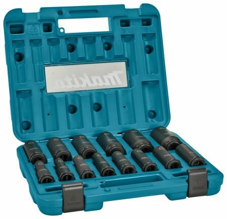 Набор ударных удлиненных торцовых головок Makita Impact Black 1/2", 14 шт. E-16586