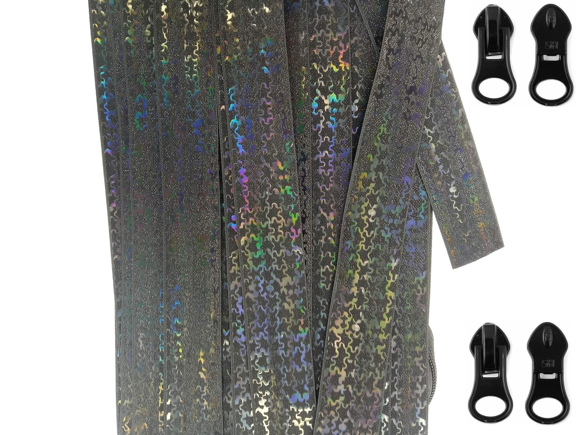 Молния водонепроницаемая рулонная №7 черная, ГОЛОГРАФИЯ-2, 2 метра + 4 бегунка