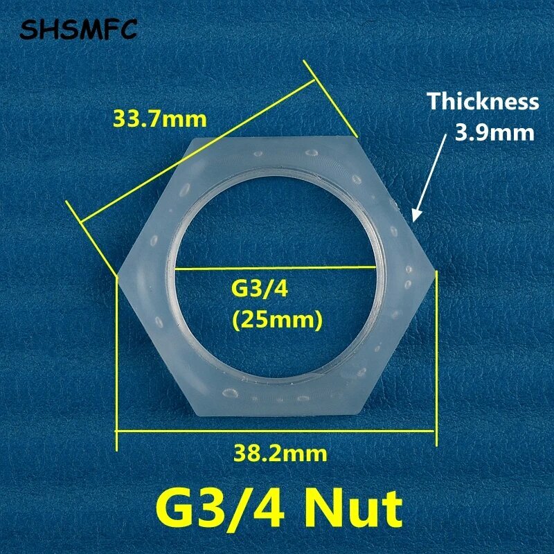 Пластиковая гайка G3/4 (25мм), 33.7x38.2x3.9мм, Серый