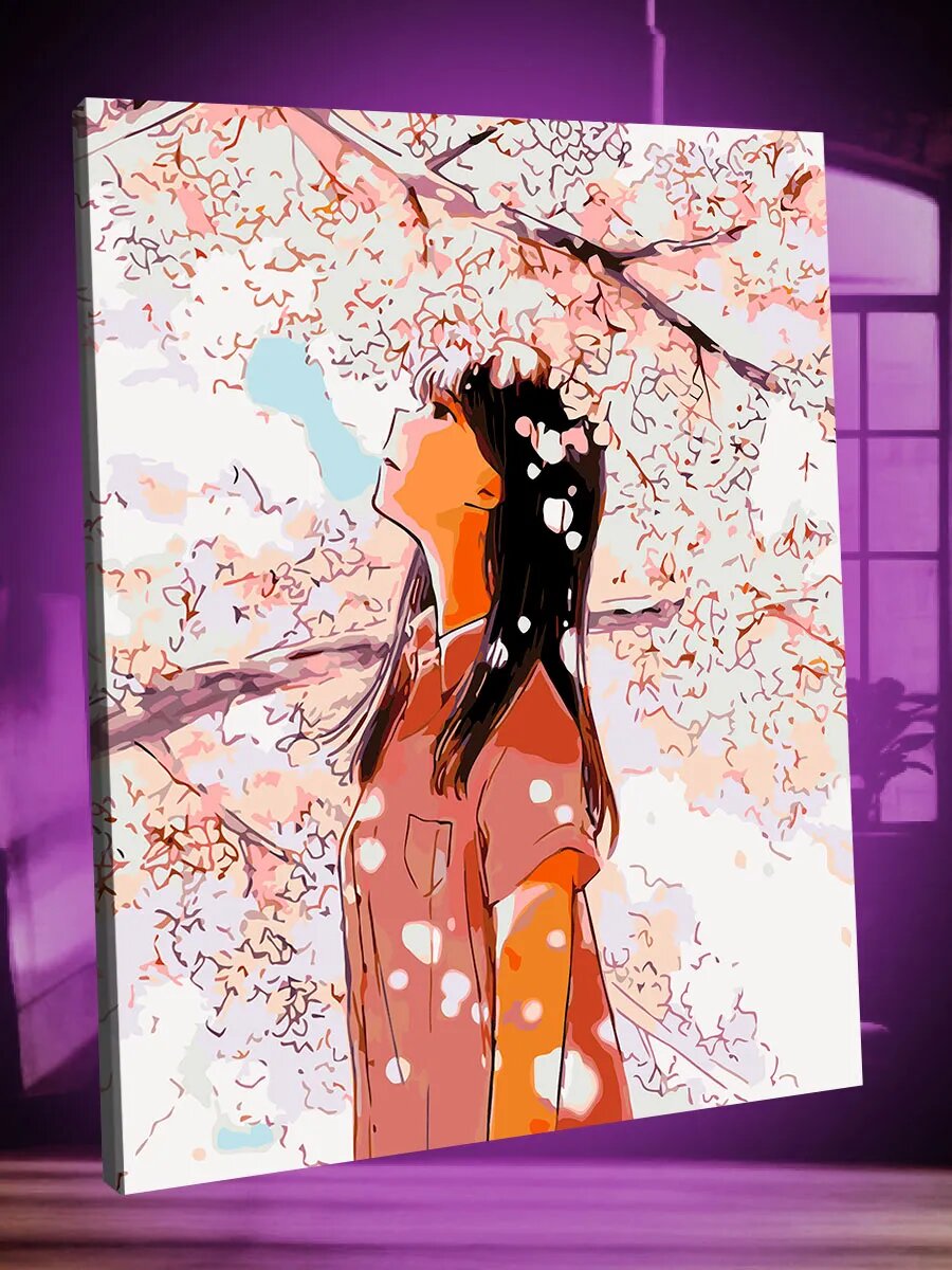 Картина по номерам Аниме цвет сакуры