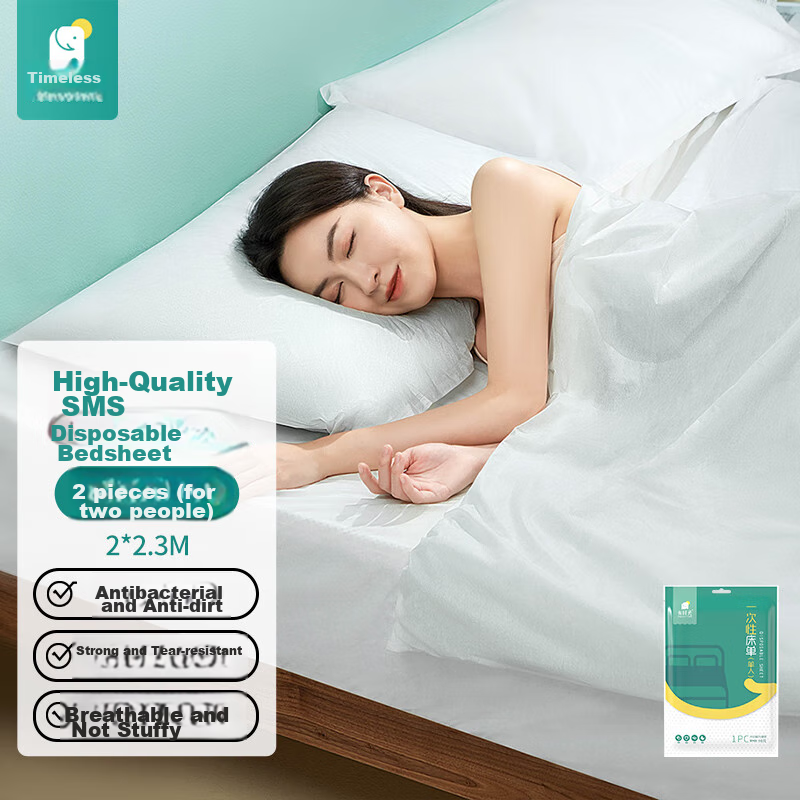 Sometimes, disposable bed sheets for hotel rooms, extra-large double bed sheets, travel bedding, 2*2.3m, 2 packs of 2 sheets