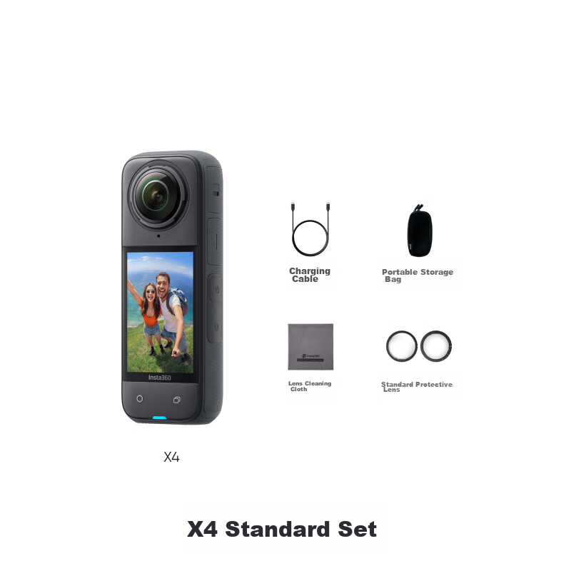 Insta360 X4 Action Camera, 8K High-Definition, Anti-Shake, Waterproof, for Vlog, Motorcycle Riding, Skiing, Diving, And Lure Fishing