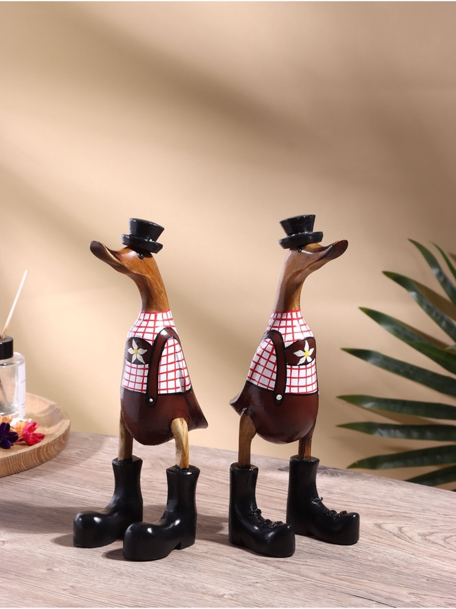 Статуэтка Сима-ленд "Утка-фермер", дерево, 27 см, микс цветов