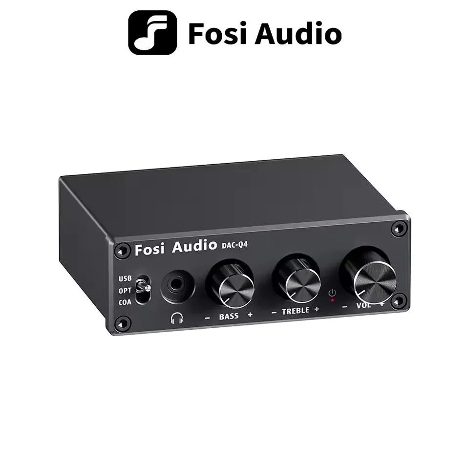 Fosi Audio Q4 Mini Stereo USB Gaming DAC и усилитель для наушников Аудио конвертер адаптер для дома / стола активные / активные колонки