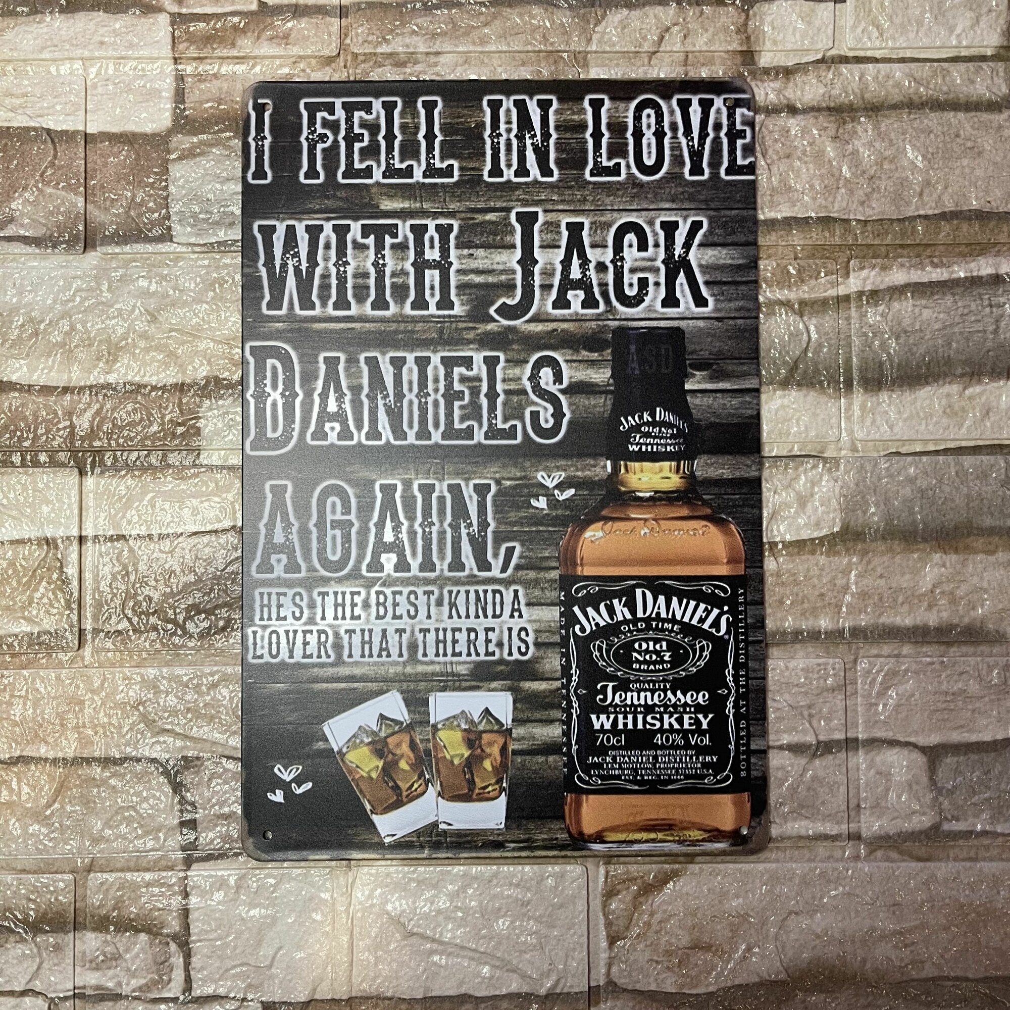 Винтажная металлическая табличка/Настенный декор, интерьер, для кухни, кофе, бара, кафе/ Jack Daniels