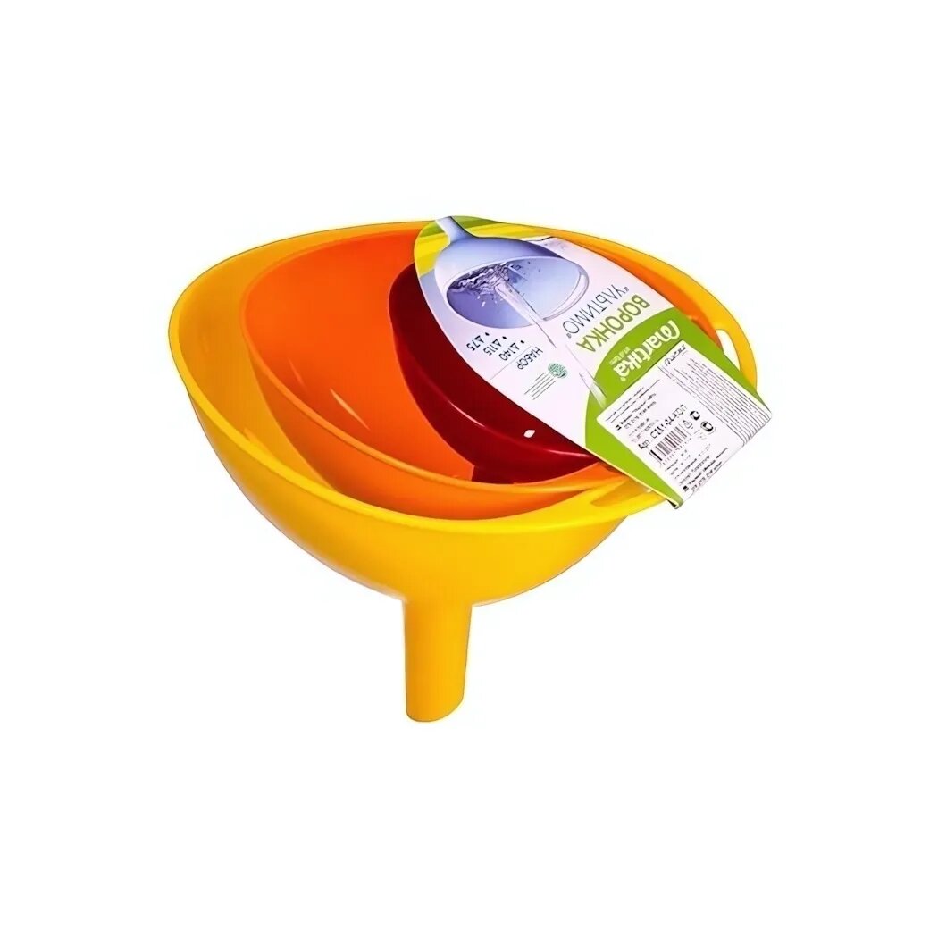 Воронка пластиковая «Ультимо», набор 3шт, яркие цвета, 15,5 см