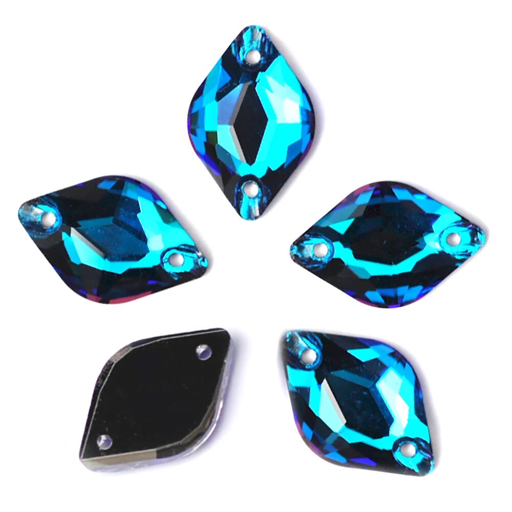 Стразы Bermuda Blue, плоские, 6 шт