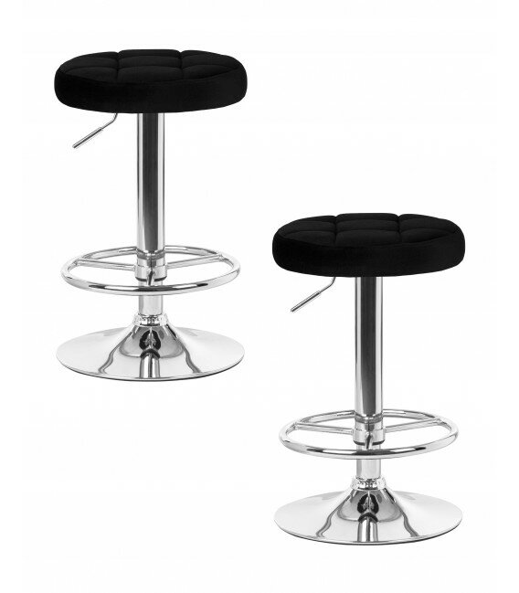 Набор 2 шт Табурет барный DOBRIN BRUNO, черный велюр (MJ9-101)