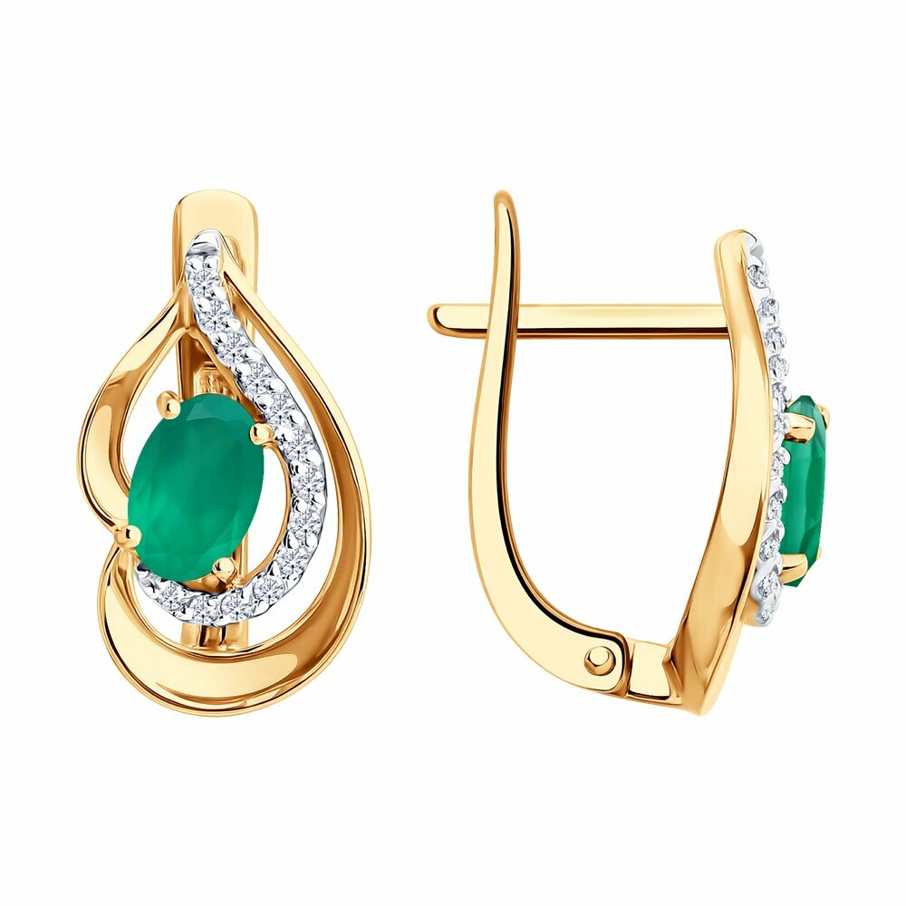 Серьги, красное золото, 585 проба