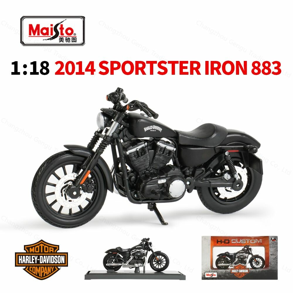 Maisto 1:18 Harley-Davidson 2014 Sportster Iron 883 Статическая литая под давлением коллекционная модель мотоцикла для хобби, игрушки