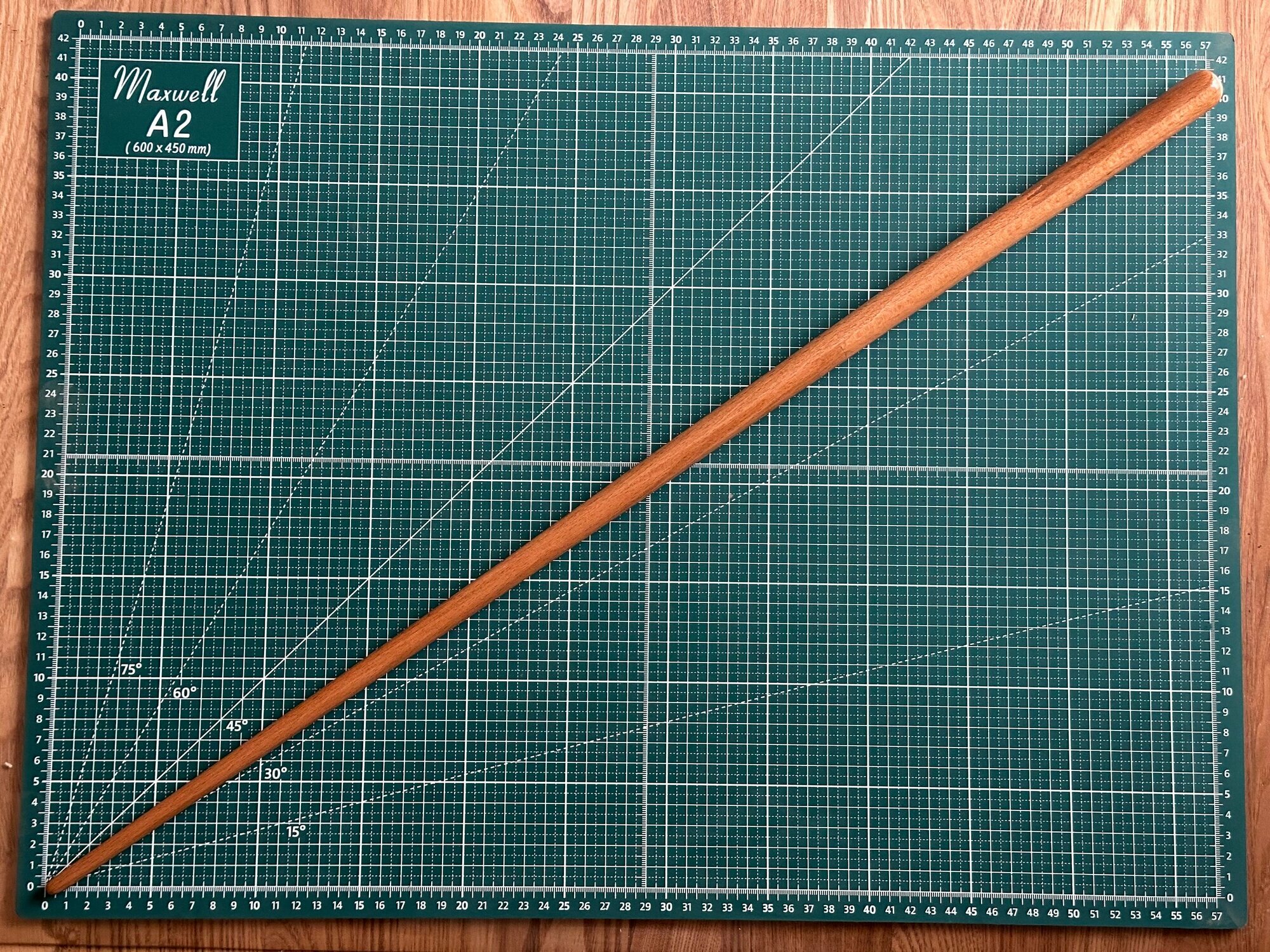 Указка для учителя деревянная, из бука, бежевая, лакированная, длина 50 см, диаметр 2 см, круглая