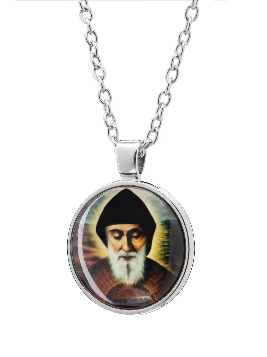 Кулон "Икона Целитель Шарбель", 2,5x2,0 см, на цепочке, подарочный мешочек