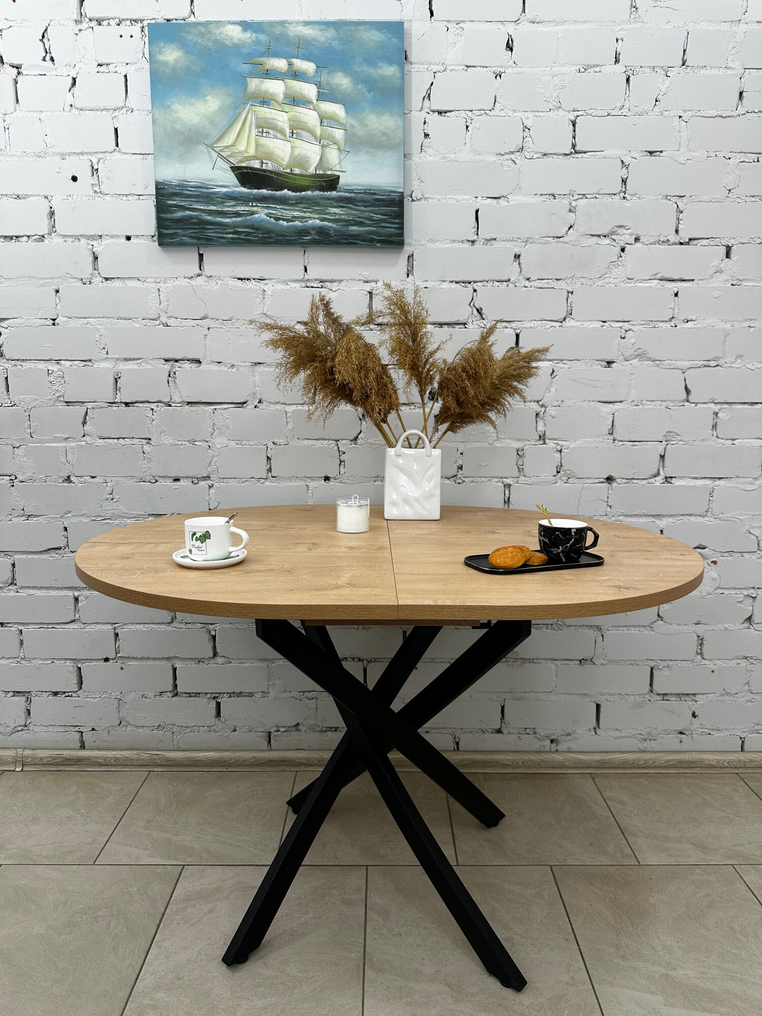 Обеденный/кухонный стол "FUSION" раздвижной. ШхГхВ: 116/145х89х75 см, цвет: дуб бунратти