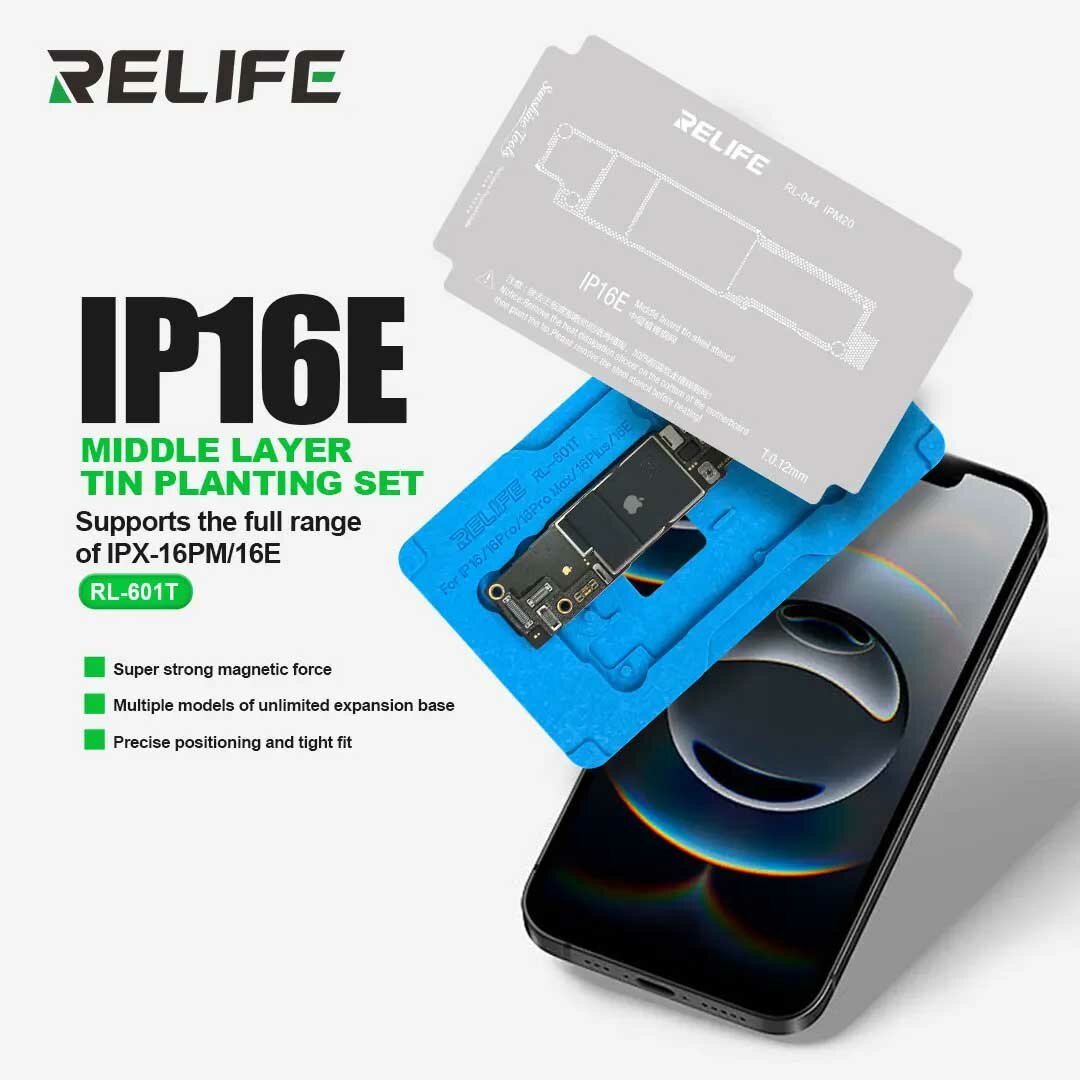 Набор платформ для реболлинга RELIFE RL-601T 26 в 1 для ремонта iPhone IPX-16E
