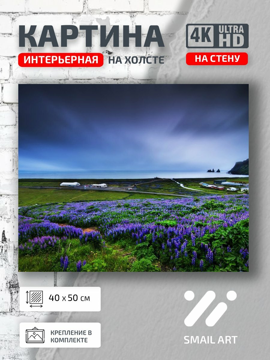 Картина на холсте интерьерная 40 на 50 на стену Поляна Landscape для офиса пейзаж интерьер
