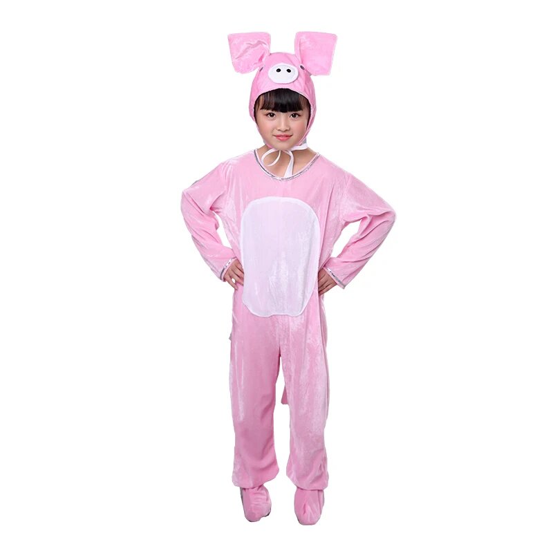 Костюм розового свиньи для девочек и мальчиков, комплект шляпы, перчатки, обувь, платье, костюм для Хэллоуина, карнавальный костюм для выступлений XXXL, style 2
