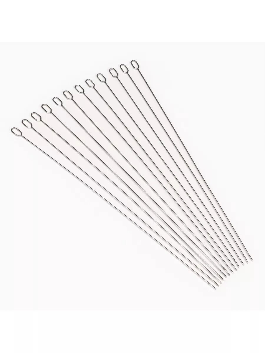 Набор шпажек - шампуров для шашлыка, 12 шт, 45 см, металлические