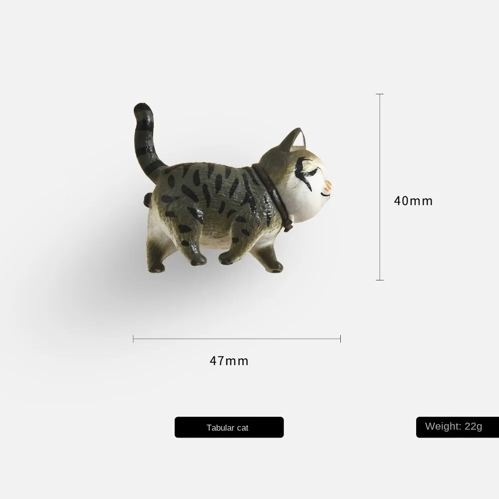 Смоляная фигурка кота Tabular cat, 47mm, 22g, Цвет: 14