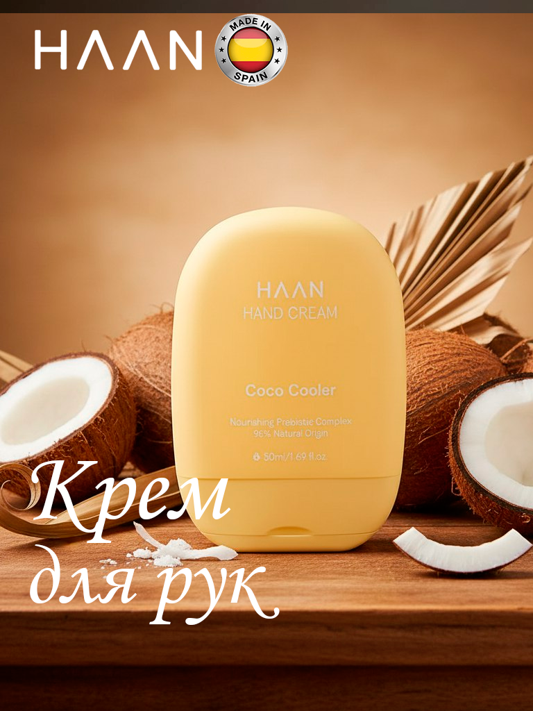 HAAN Крем для рук с пребиотиками "Освежающий кокос" / Hand Cream Coco Cooler, 50 мл