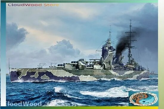 Trumpeter 06718 1:700 Линкор "Родни Королевского военно-морского флота Великобритании модель корабля Готовый продукт