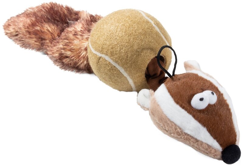 GiGwi Игрушка для собак Барсук с двумя пищалками, резина и текстиль