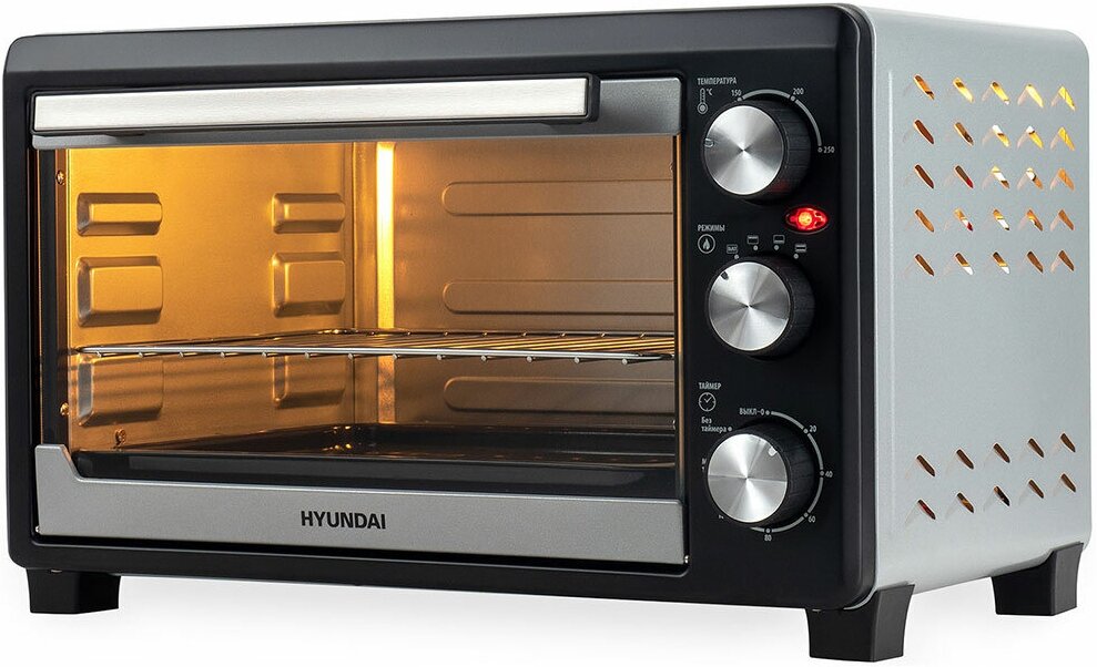 Мини-печь Hyundai MIO-HY072 23 л, серебристый/черный