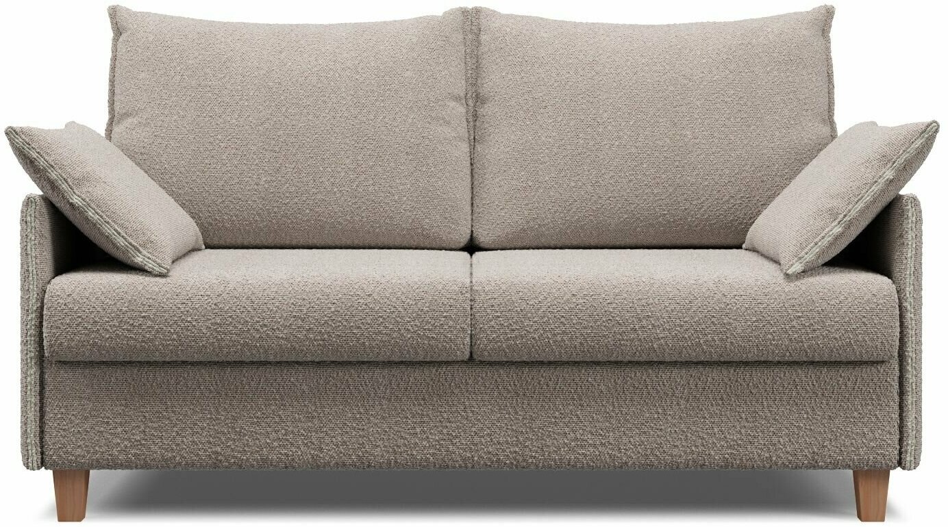 Диван кровать Ингвар мини раскладной Тик-так 152х96 Шенилл-букле светло-серый Letto 002