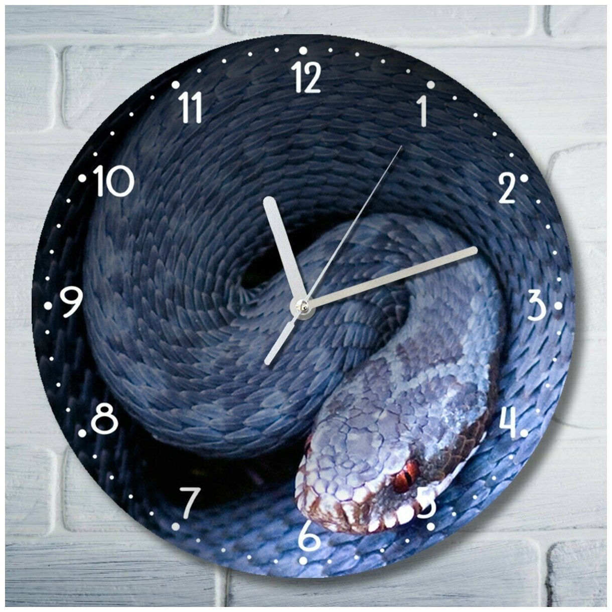 Настенные часы УФ с рисунком животные змея - 3017