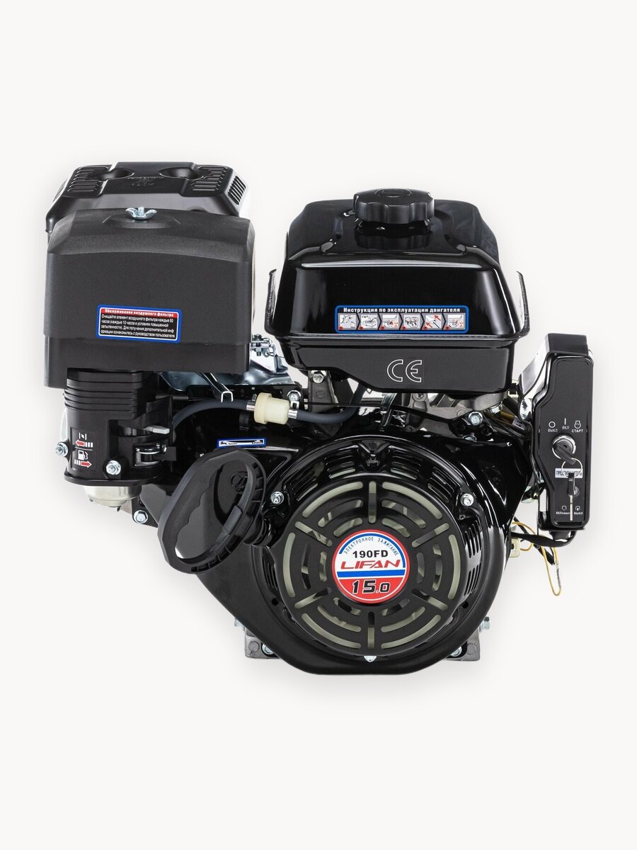 Двигатель LIFAN 15.0 л. с. 190FD (10,5 кВт, 4х такт, бенз, вал 25 мм) + электростартер