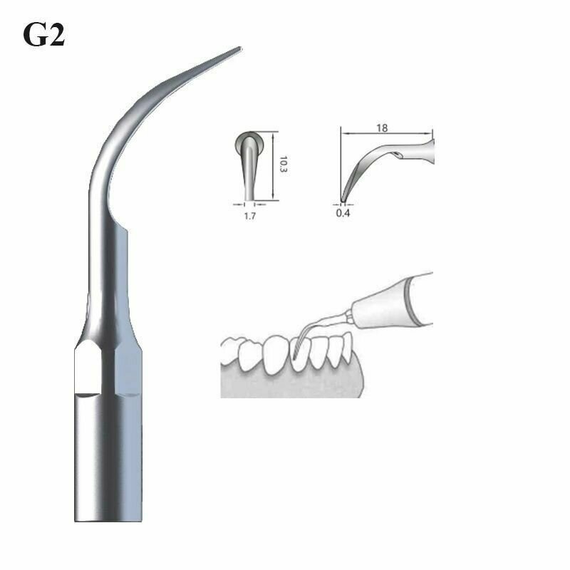 Насадка G2(GD2/GS2) для скалера ультразвукового стоматологического , для снятия зубных отложений ( подходит к Woodpecker, EMS , VRN ). 1 шт. NeoHealth