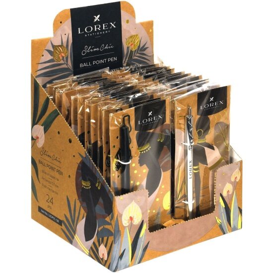 Ручка Lorex шар Slim Chic GOLDEN BEAUTY синий 0 7 мм металл ассорти