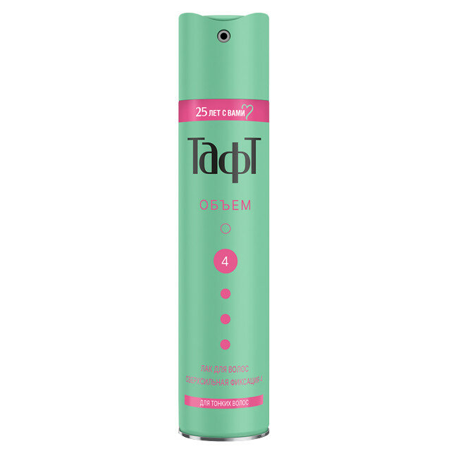 TAFT Лак для волос объем 225 мл для тонких волос сверхсильная фиксация прически