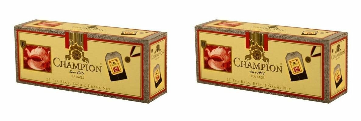 Beta tea Черный чай Чемпион, 25 пакетиков по 2 г, 2 уп