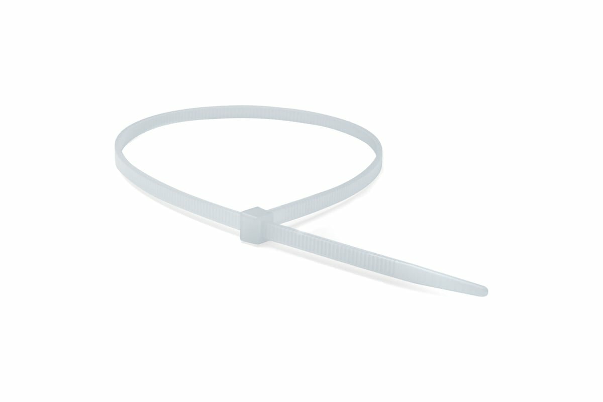 Нейлоновый хомут DKC 3.6х200 белый 100 шт для крепления труб и кабелей